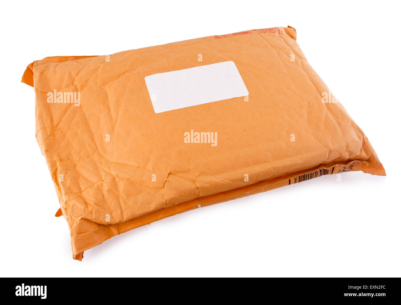 The post parcel isolated on white background Stock Photo - Alamy