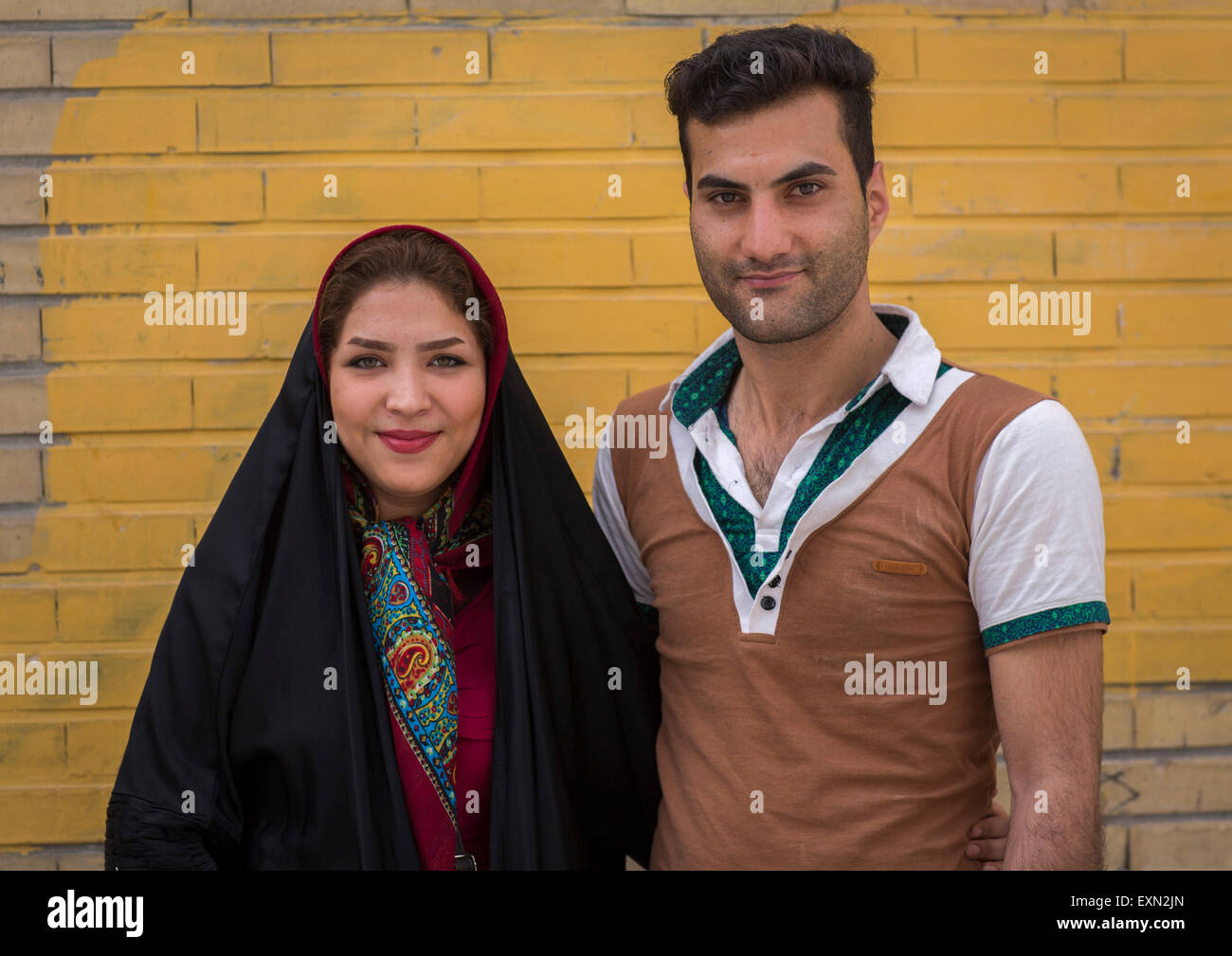 Smiling Iranian Couple, Isfahan Province, Isfahan, Iran Stock Photo - Alamy