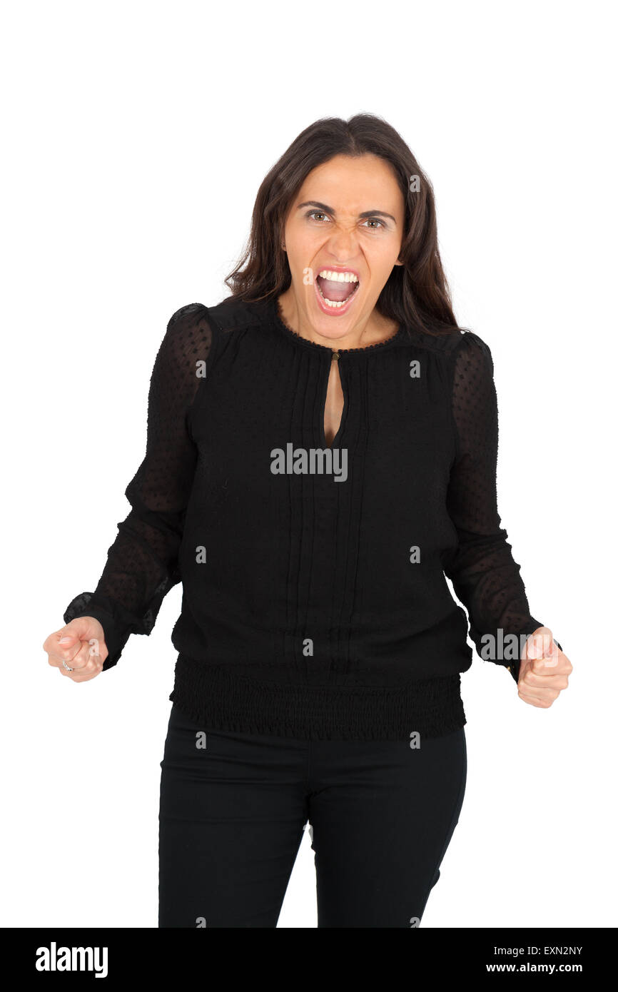 Beautiful woman doing different expressions in different sets of ...