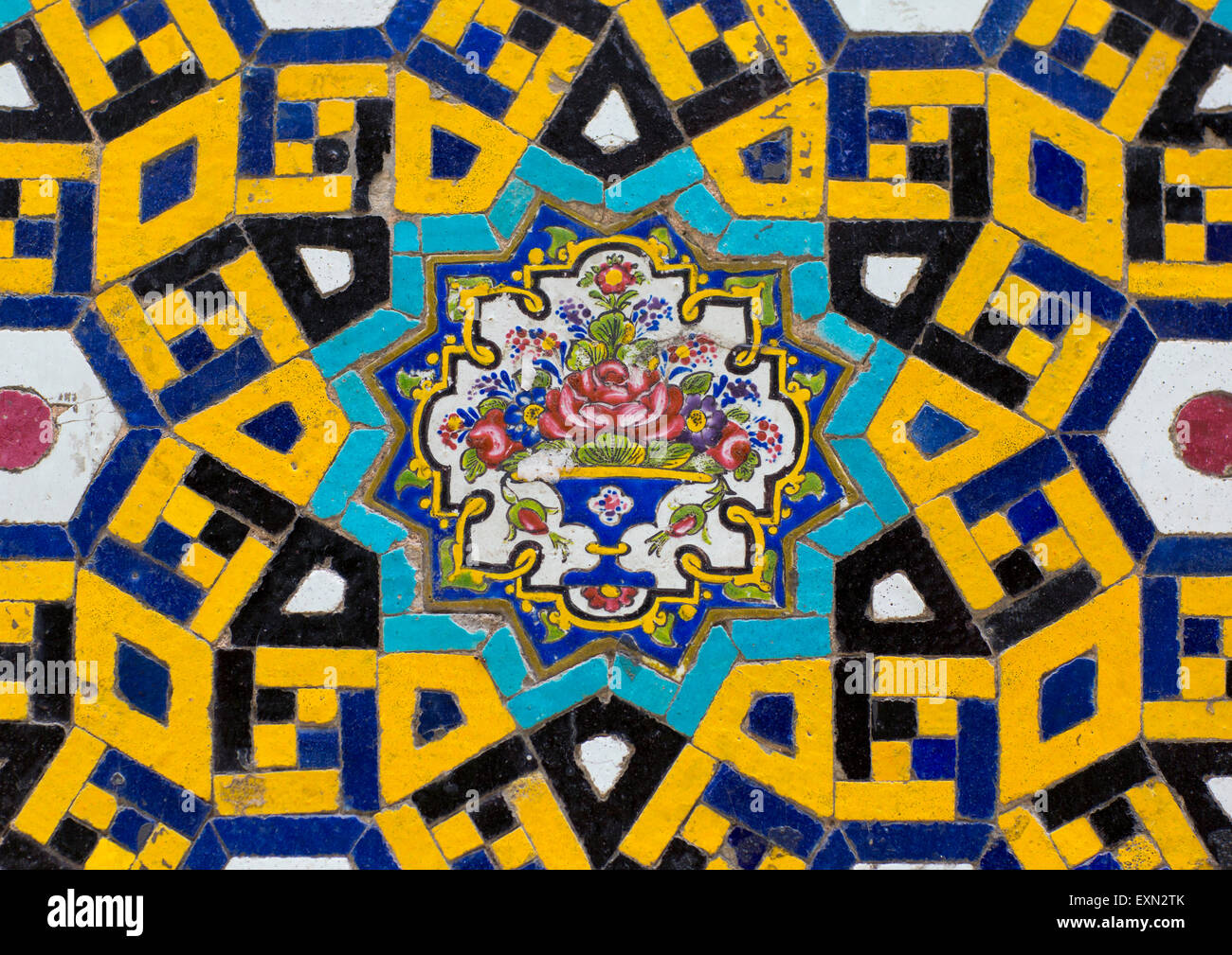 Mosaic Pattern With Ceramic Tiles, Isfahan Province, Isfahan, Iran ...