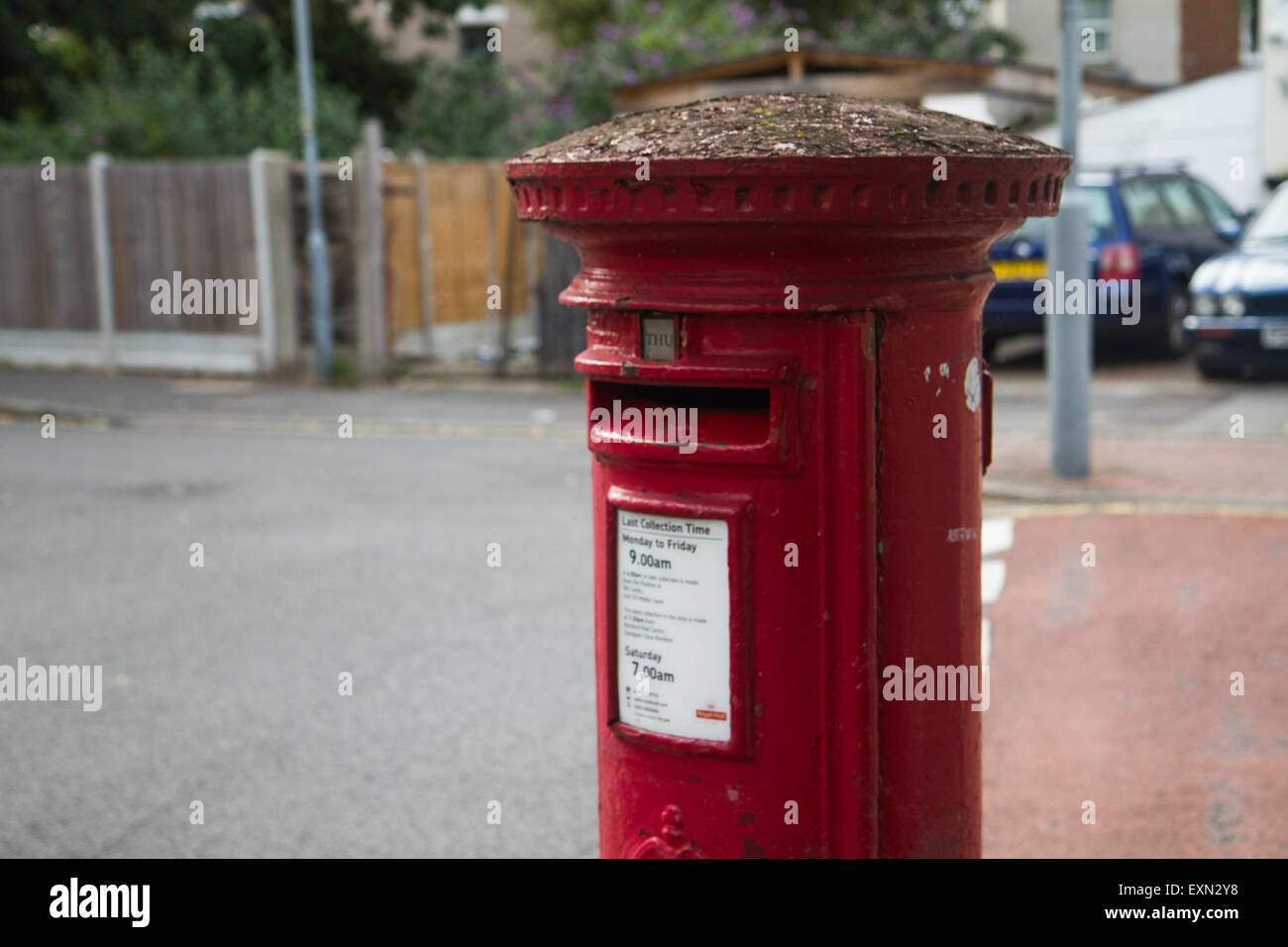 London, UK. 15th July 2015. Red post boxes seen in Ilford's ...