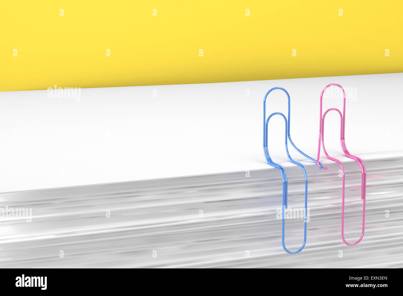 3D Rendering, paper clips holding hands Stock Photo - Alamy