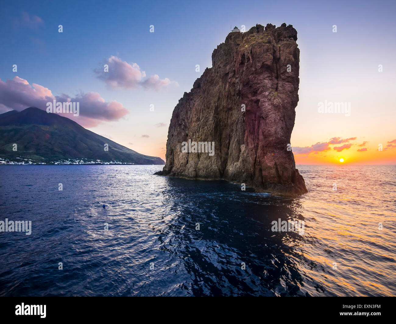 Italy, Sicily, Aeolian Islands, View to Isola Stromboli, Isola ...