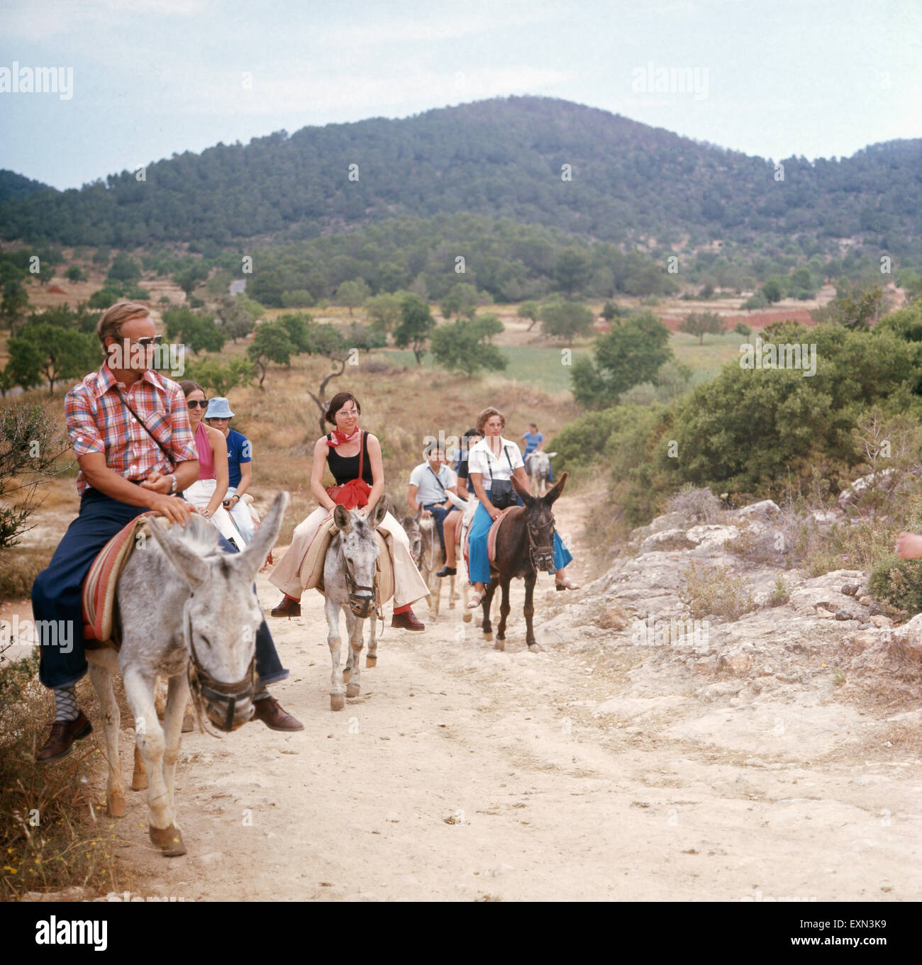 Eine Esel-Safari durch die Landschaft der kleinen balearischen Insel ...