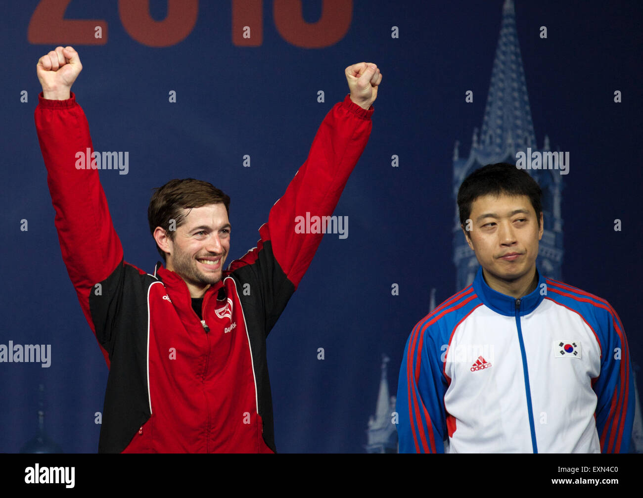 Moscow, Russia. 15th July, 2015. Seung Hwa Jung of Korea and Patric ...