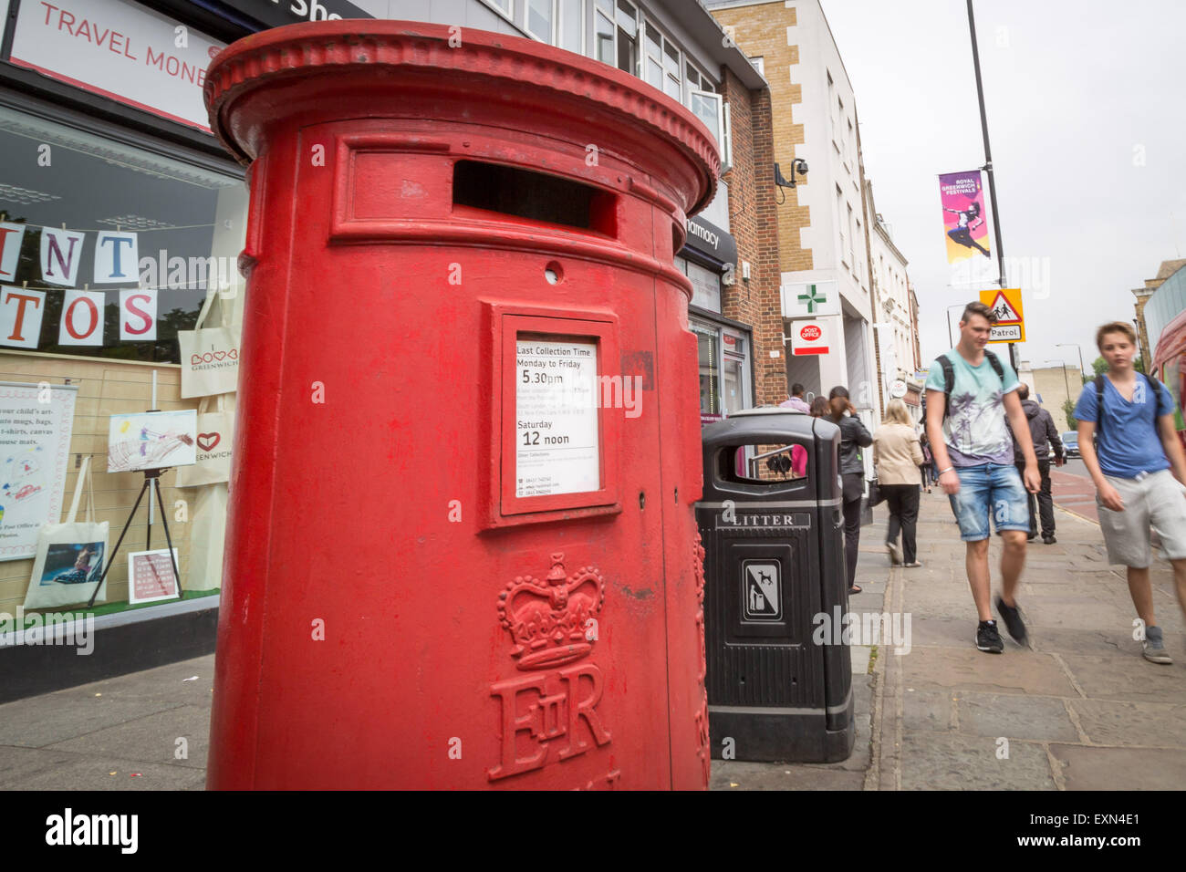 Traditional British red post box seen in London, UK Stock Photo - Alamy