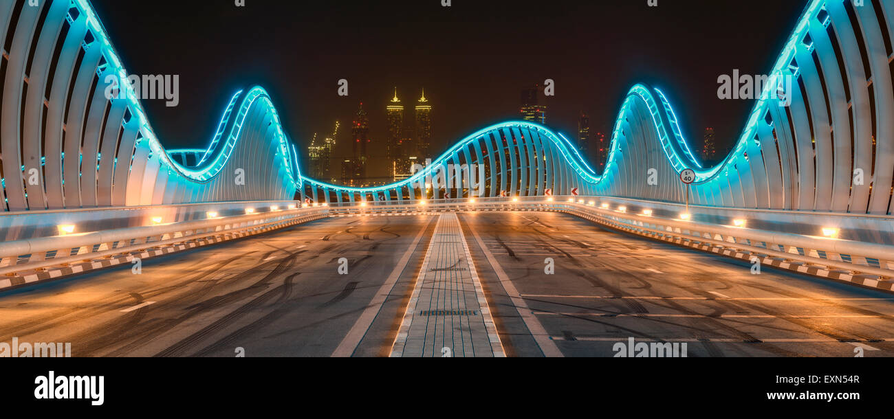 United Arab Emirates, Dubai, Meydan bridge at night Stock Photo - Alamy