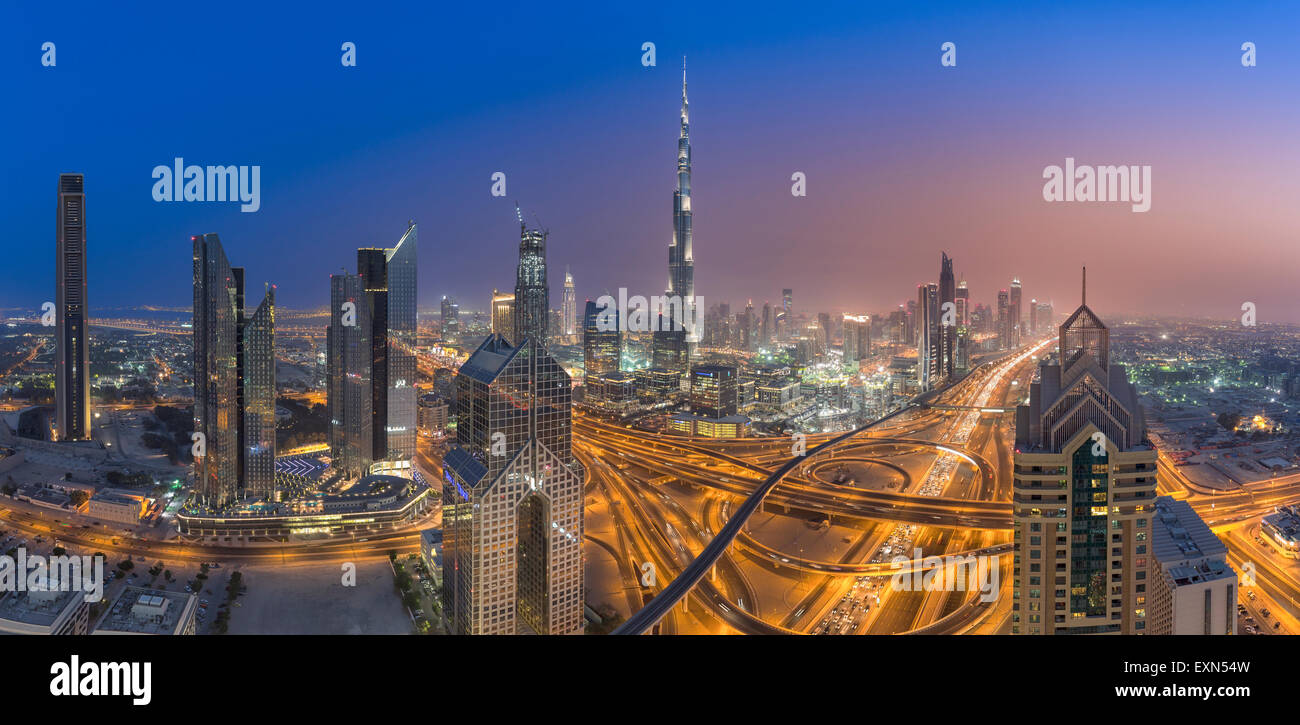 United Arab Emirates, Dubai, Interchange at Sheikh Zayed Road and Dubai ...