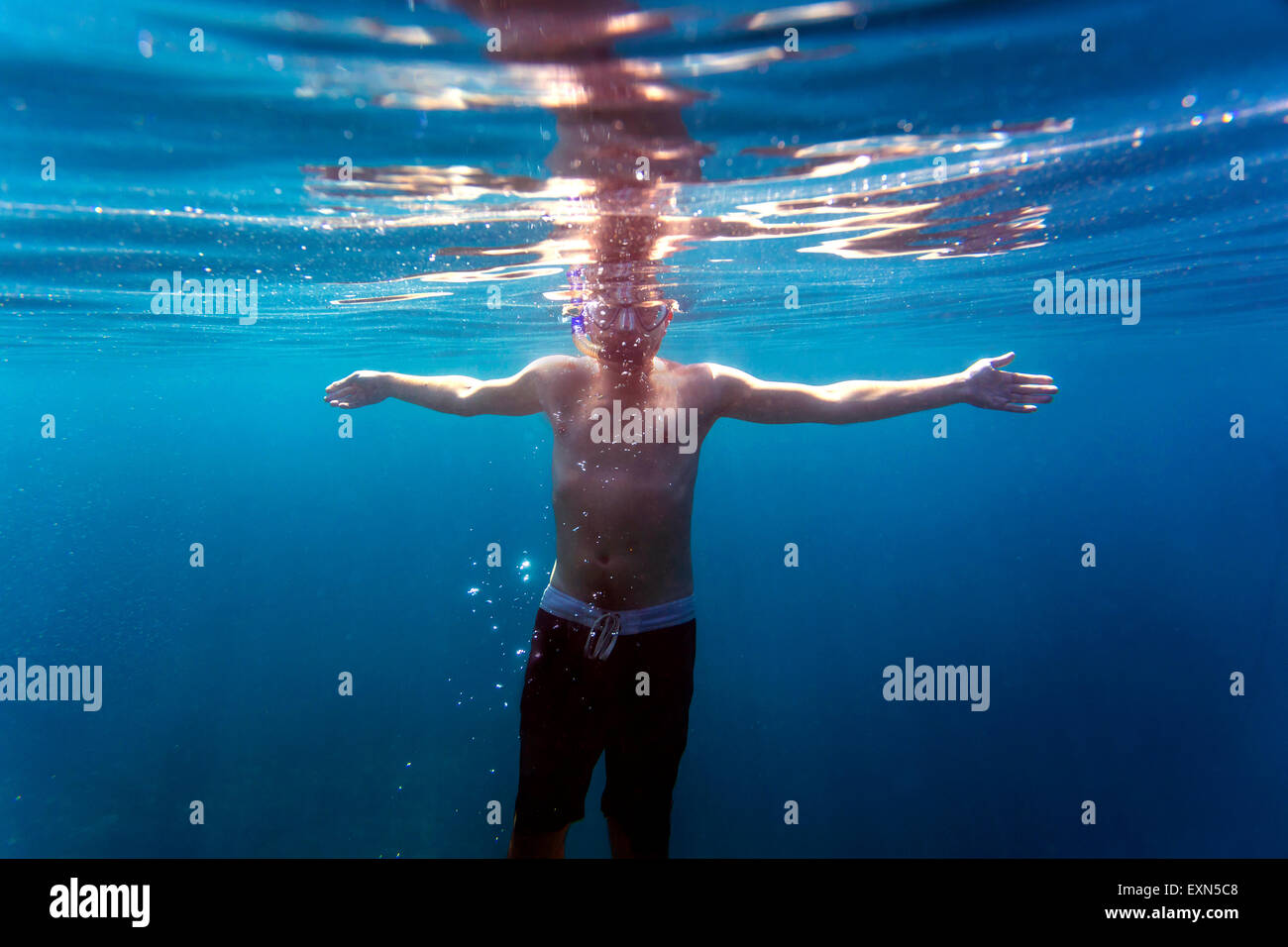 Underwater Man Sea Snorkeling High Resolution Stock Photography and ...