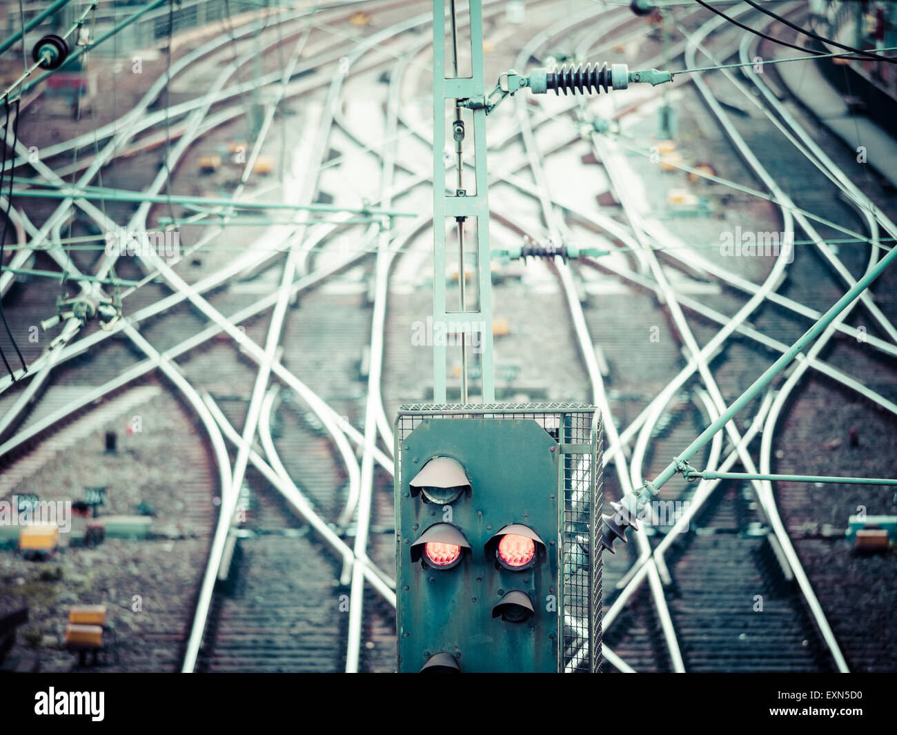 Germany, Hamburg, railway signal Stock Photo - Alamy