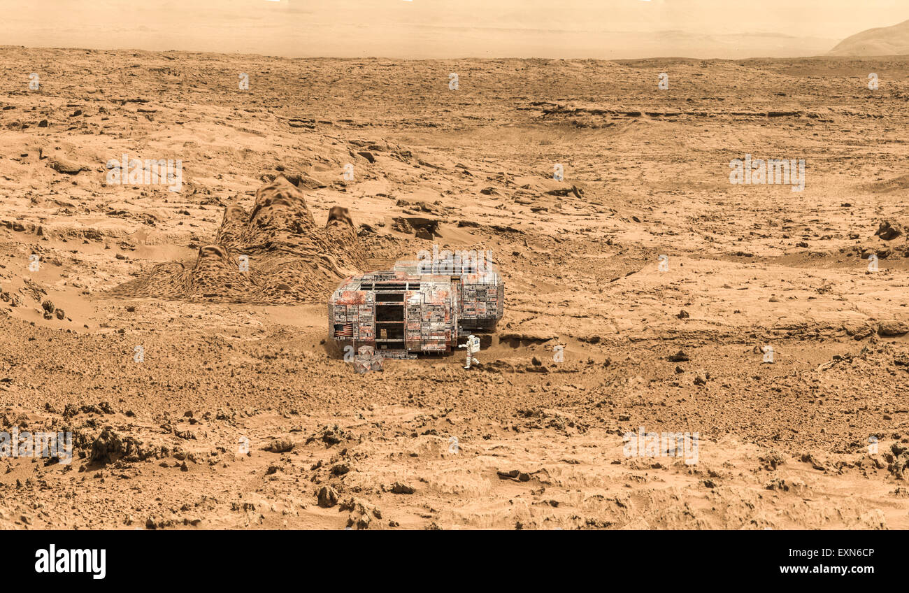 space capsule on martian land Stock Photo - Alamy