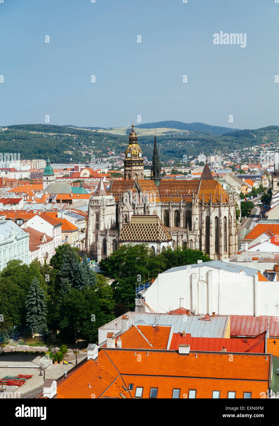 Slovakia, Kosice, Cityscape with St. Elisabeth Cathedral Stock Photo ...