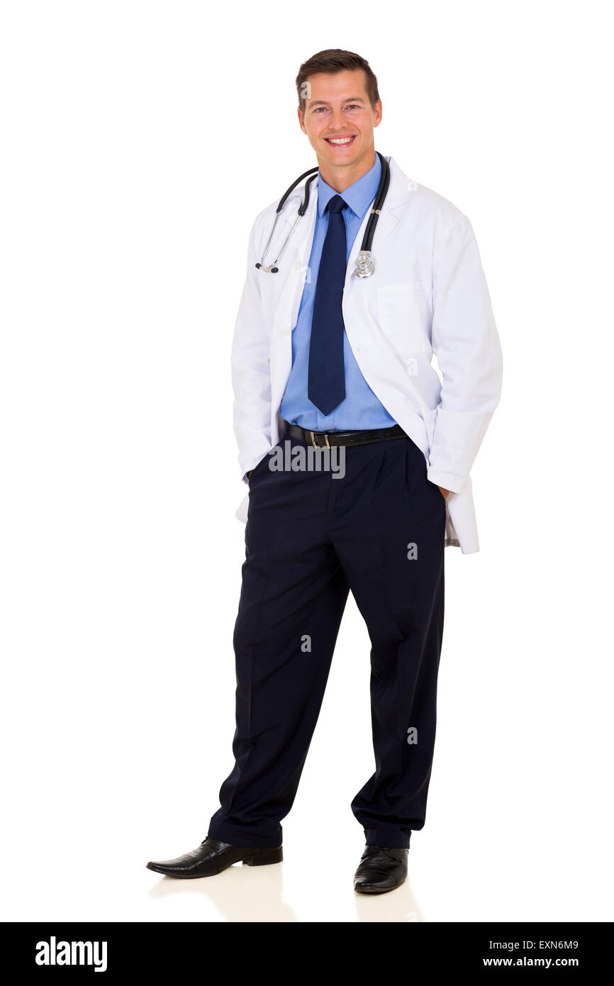 full length portrait of happy young male doctor Stock Photo - Alamy