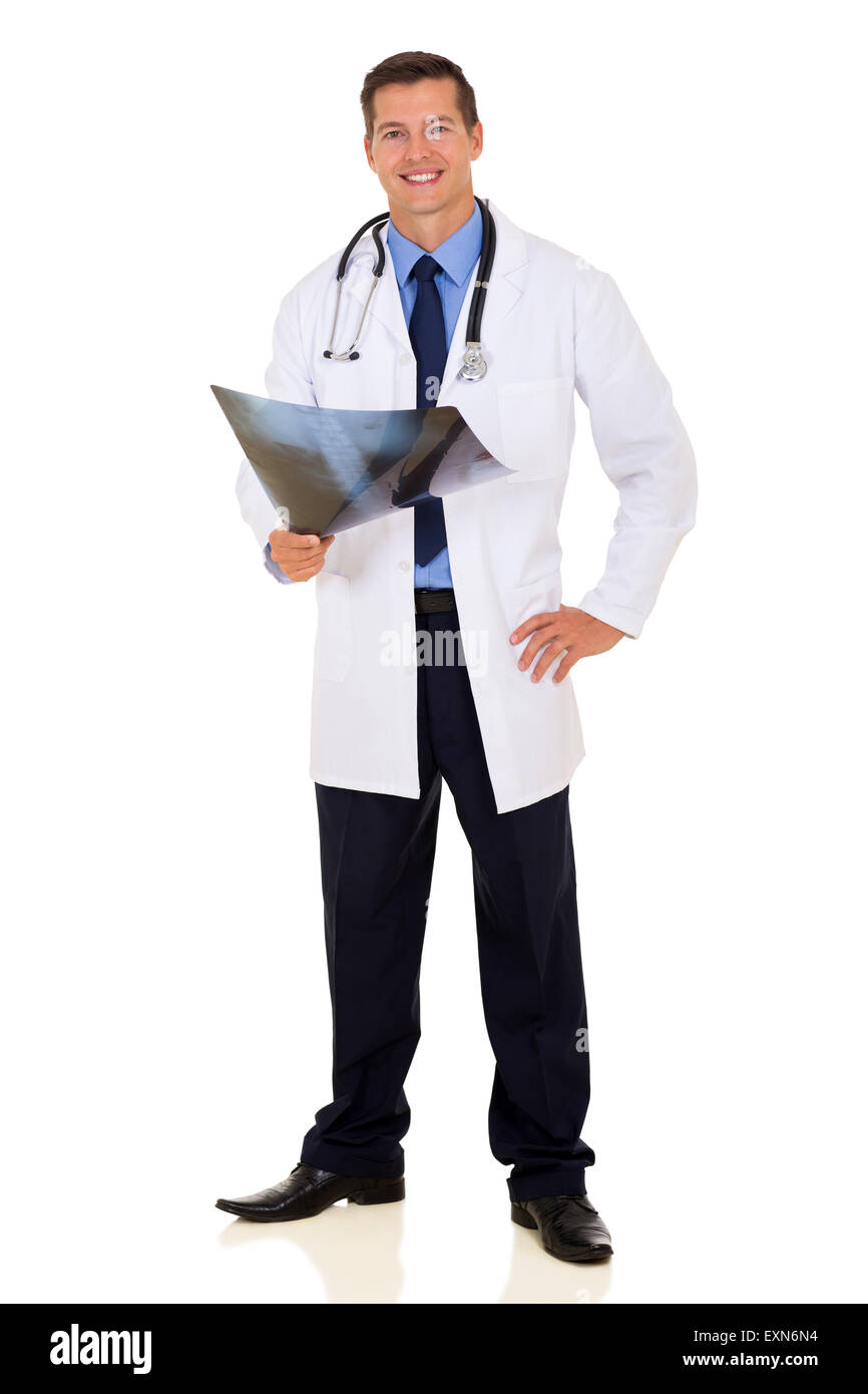 handsome male healthcare worker with x-ray isolated on white Stock ...