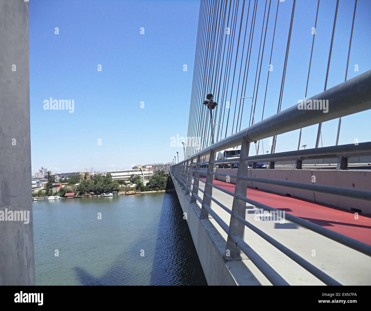 Belgrade, Serbia, detail of the bridge. The bridge across the Sava ...
