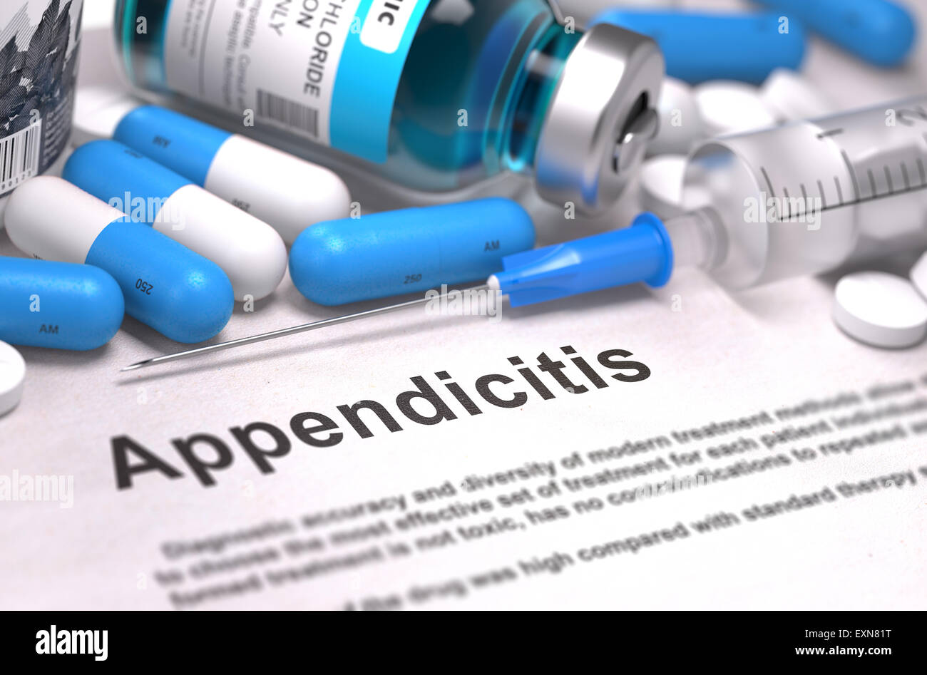 Diagnosis - Appendicitis. Medical Concept Stock Photo - Alamy