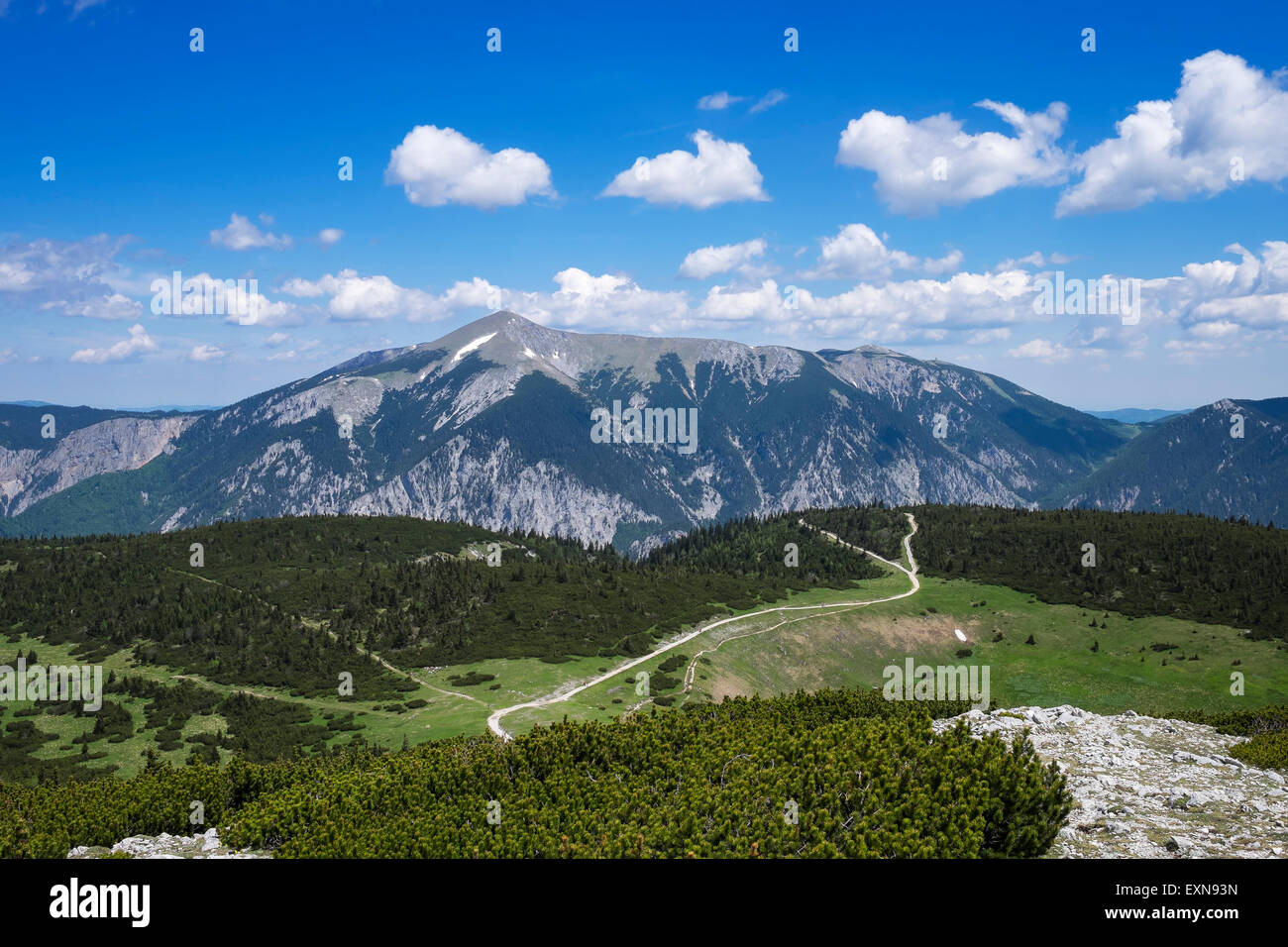 Austria, Lower Austria, Vienna Alps, View from Jakobskogel to ...