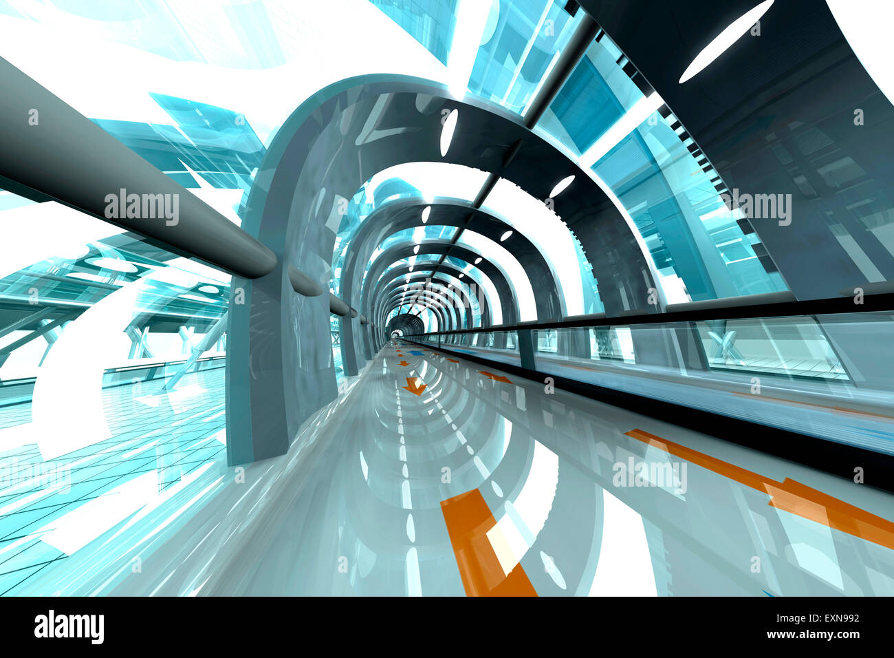 3D Rendered Illustration, Architecture visualization of a futuristic ...