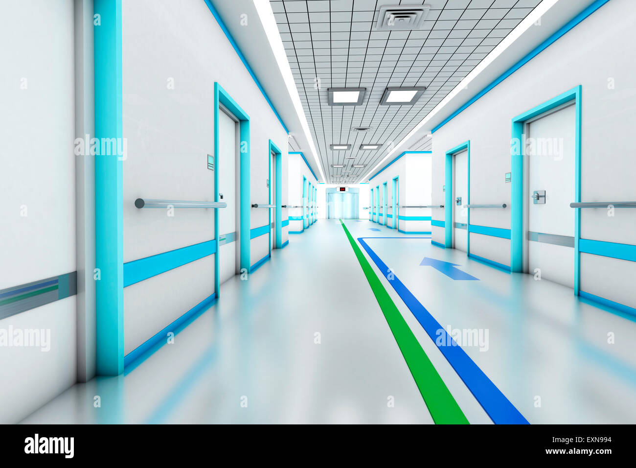 3D Rendering, Architectural visualization of a modern hospital Stock ...