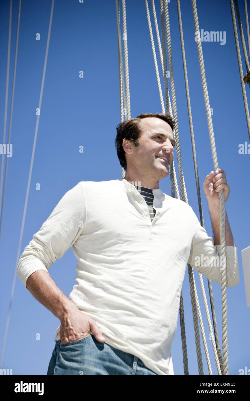 Man on sailing ship hi-res stock photography and images - Alamy
