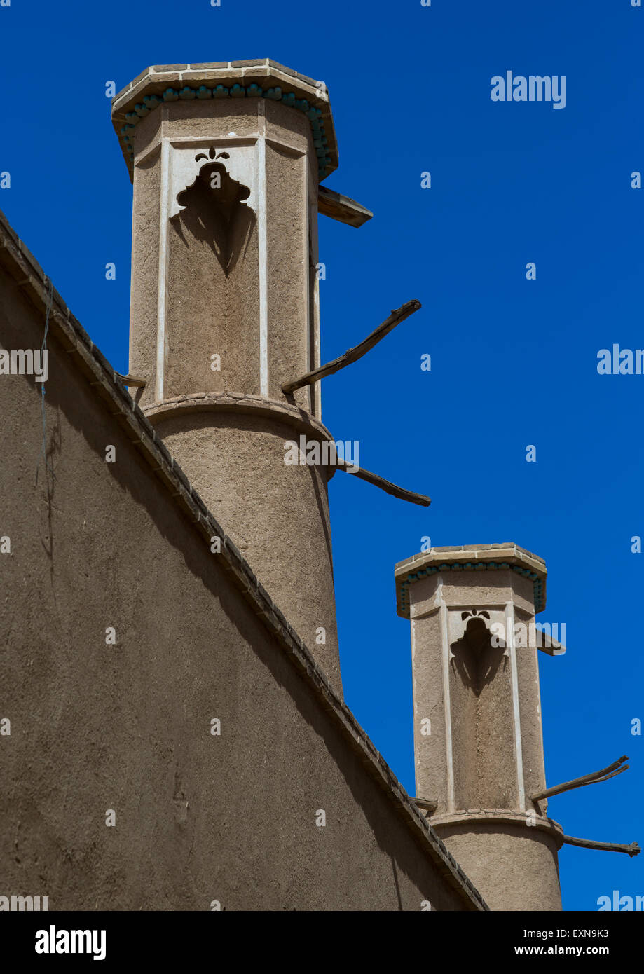 Windtowers Of Traditional House, Isfahan Province, Kashan, Iran Stock ...