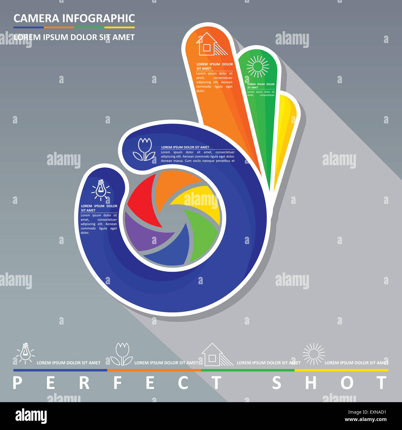 Perfect shot infographic Stock Photo - Alamy