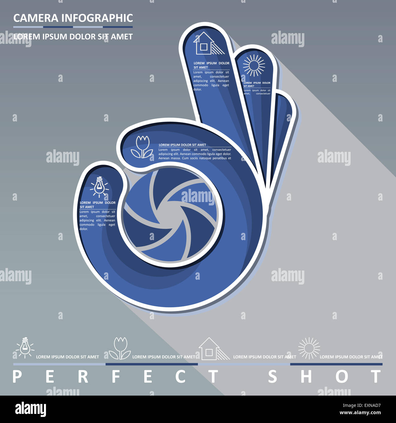 Perfect shot infographic Stock Photo - Alamy