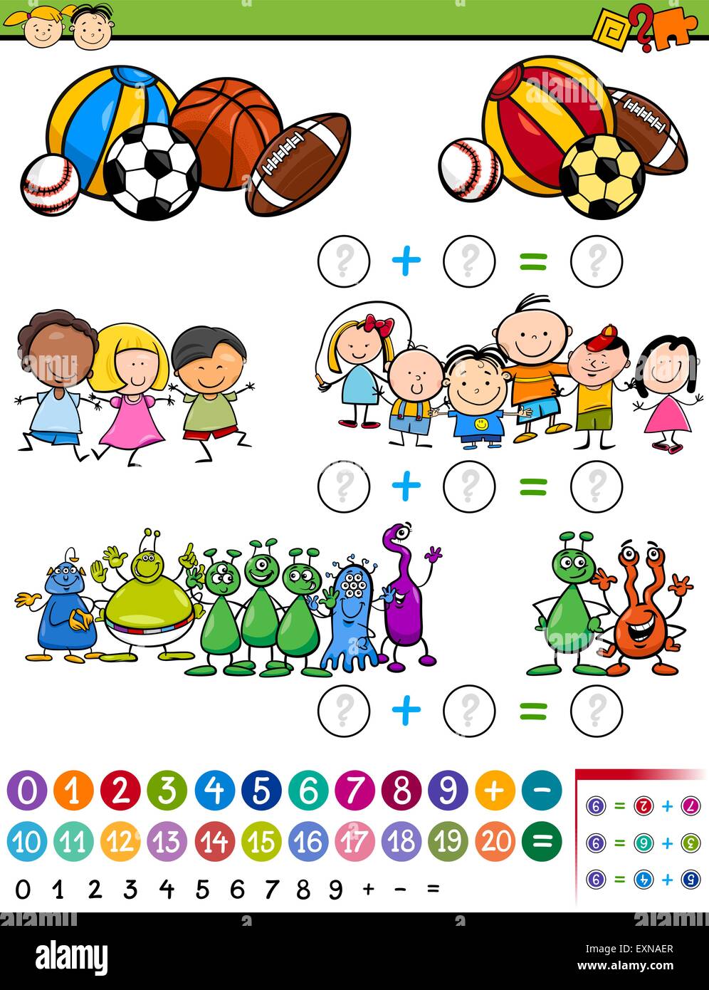 Cartoon Illustration of Education Mathematical Calculating Game for ...