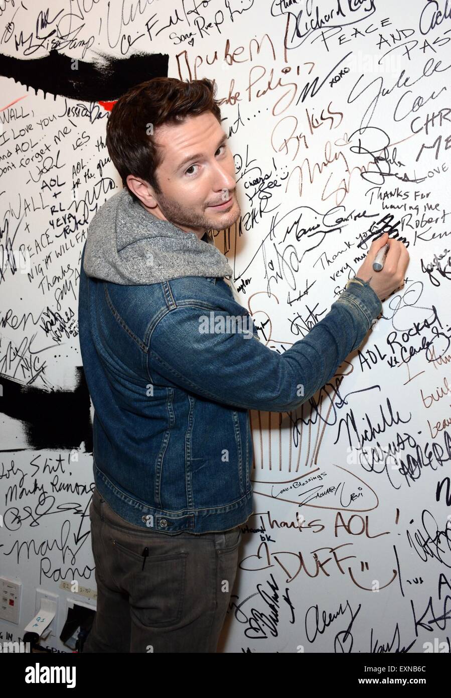 New York, NY, USA. 14th July, 2015. Owl City: Adam Young at a public ...