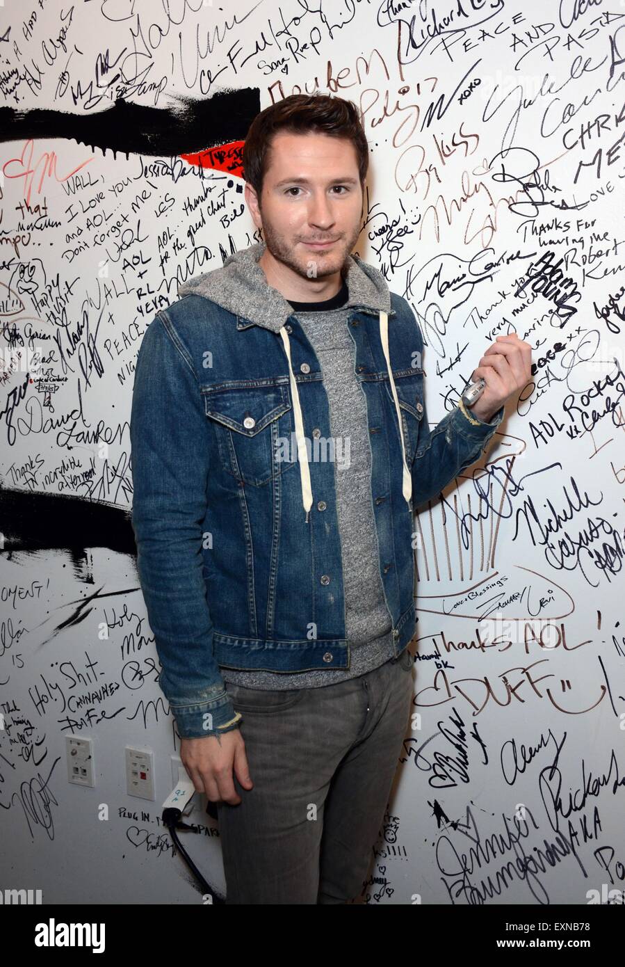 New York, NY, USA. 14th July, 2015. Owl City: Adam Young at a public ...