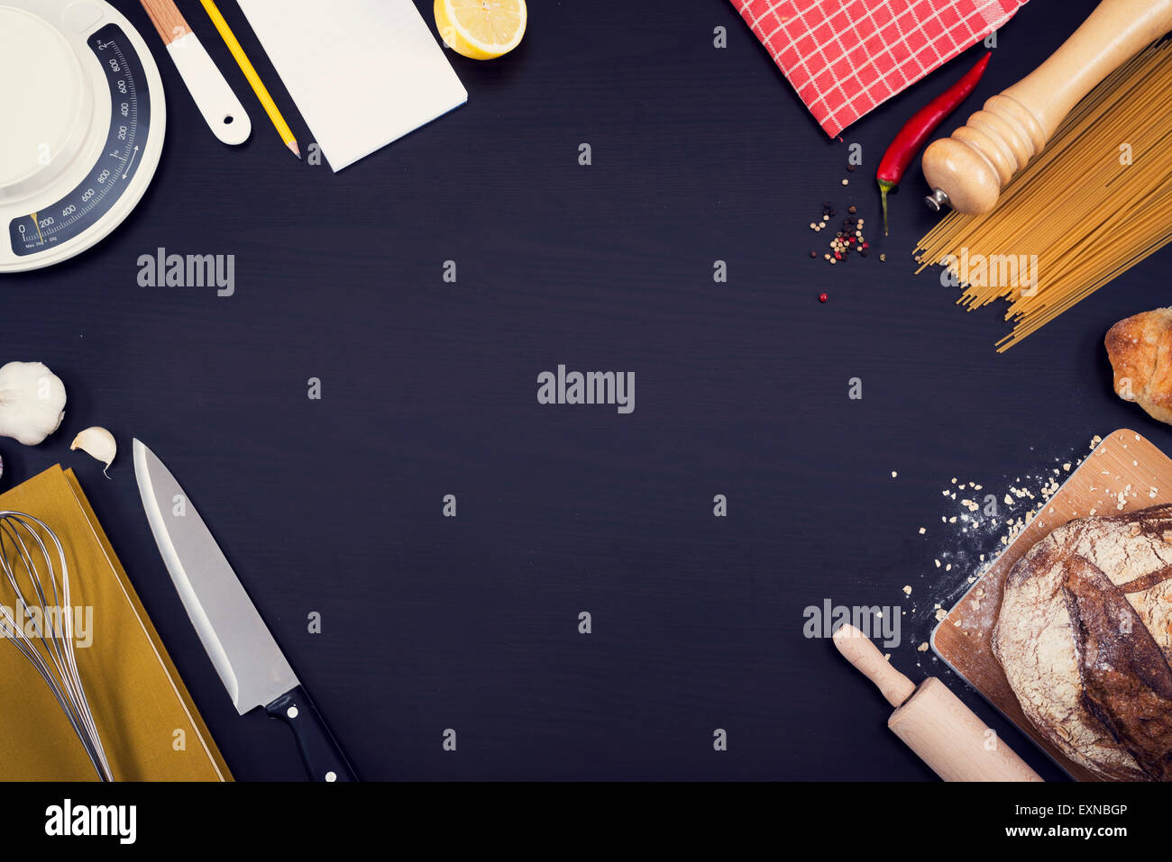 Kitchen or restaurant and food hero header. Kitchen items with copy ...