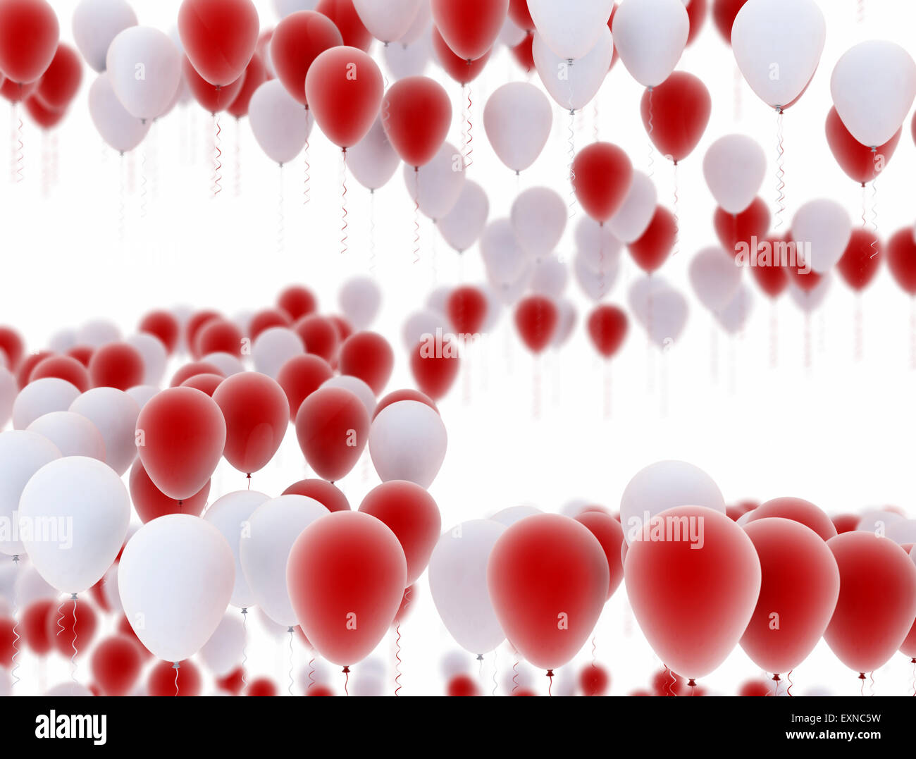 many party balloons in formation isolated on white background Stock ...