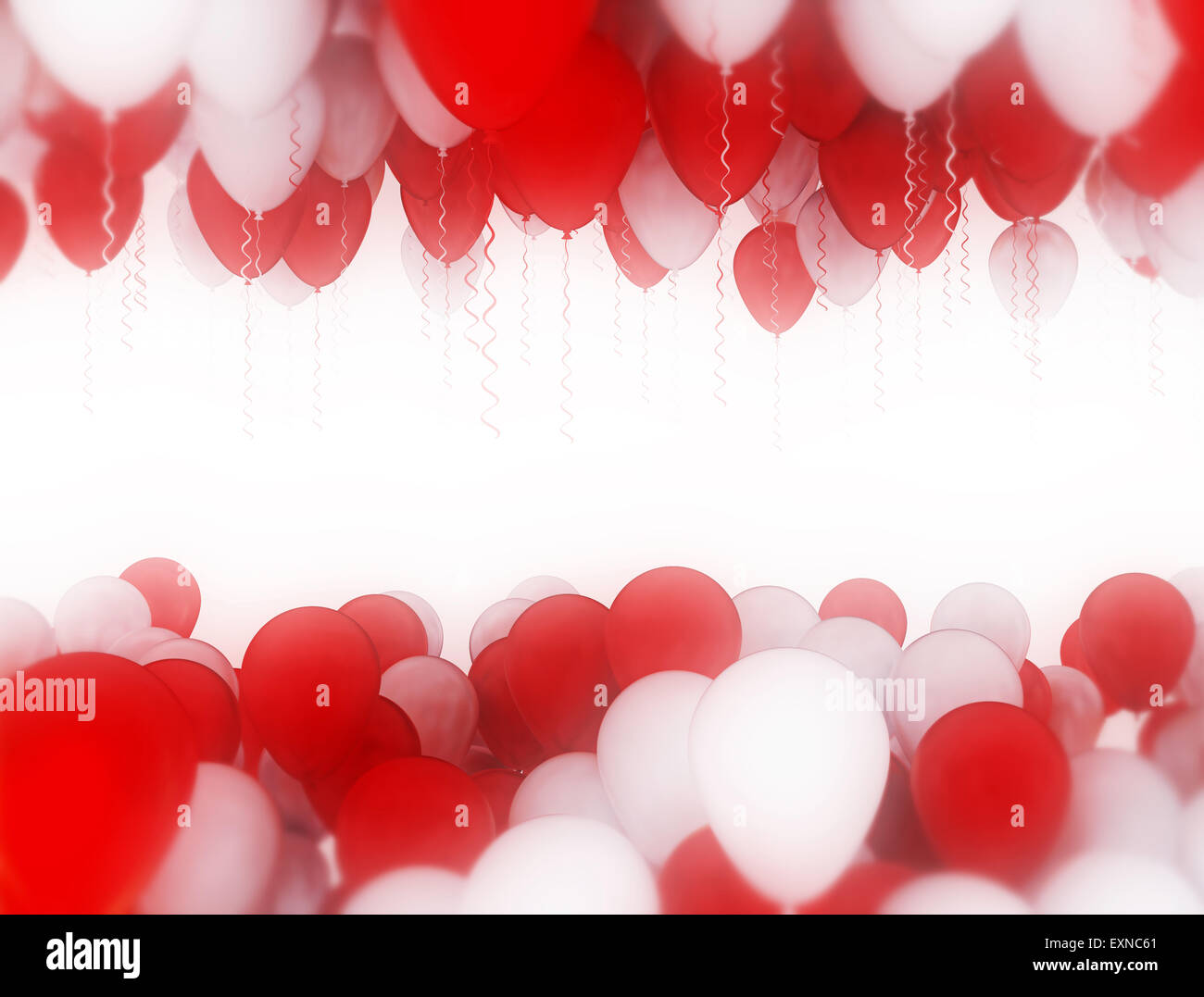 red and white balloons celebration background. Valentines day Stock ...