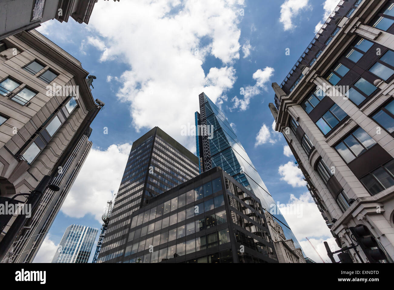 UK, London, facades of office buildings in the financial district Stock ...