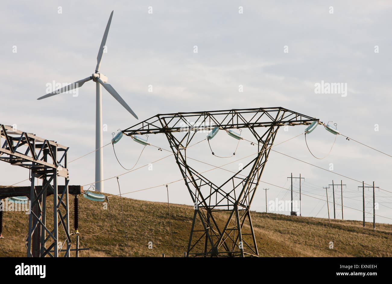 Pylons carrying electricity from Rheidol Hydro Power Station and Wind ...