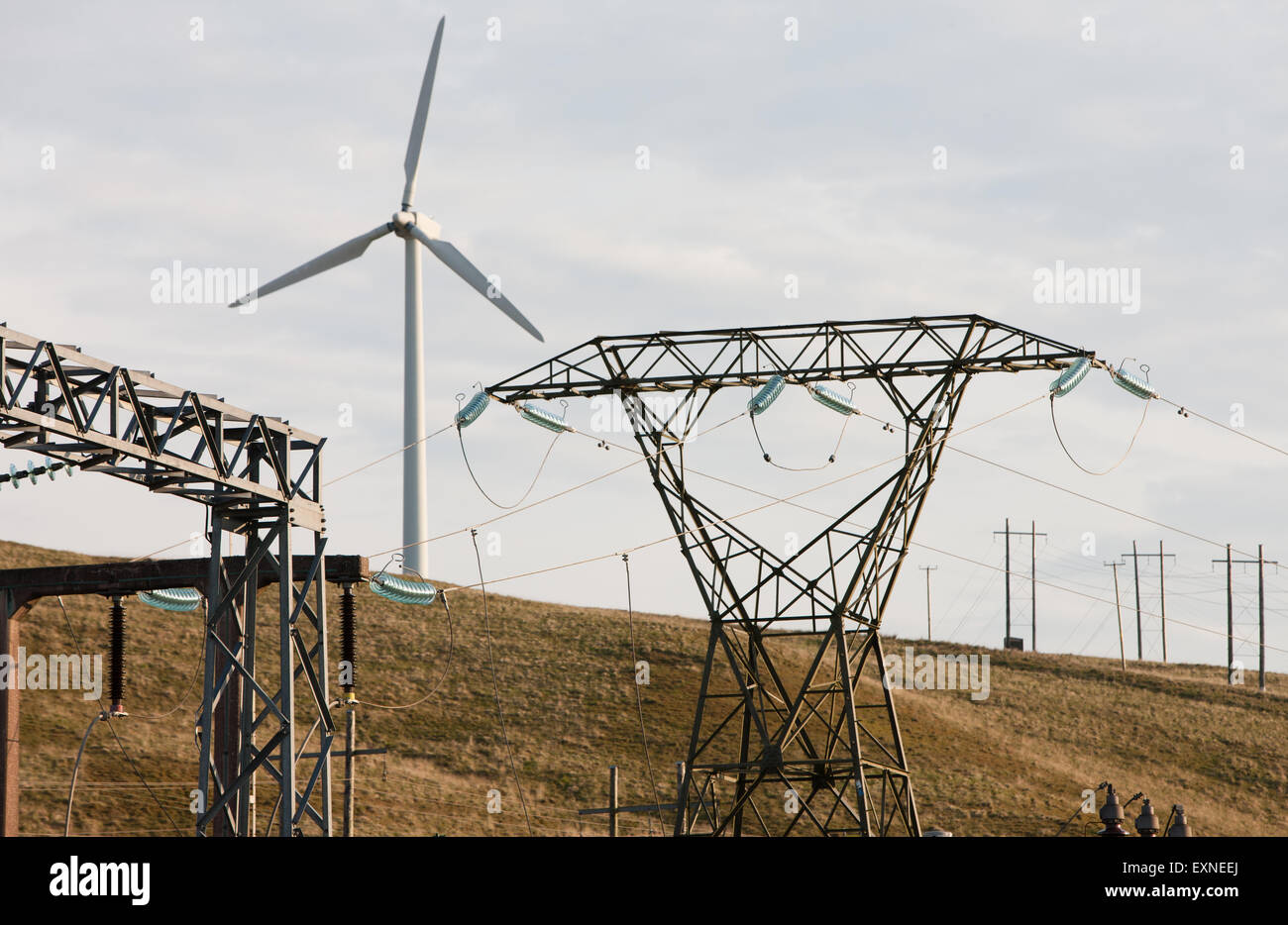 Pylons carrying electricity from Rheidol Hydro Power Station and Wind ...