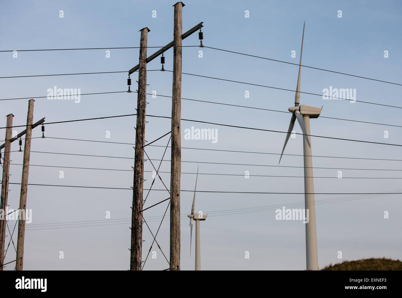 Pylons carrying electricity from Rheidol Hydro Power Station and Wind ...