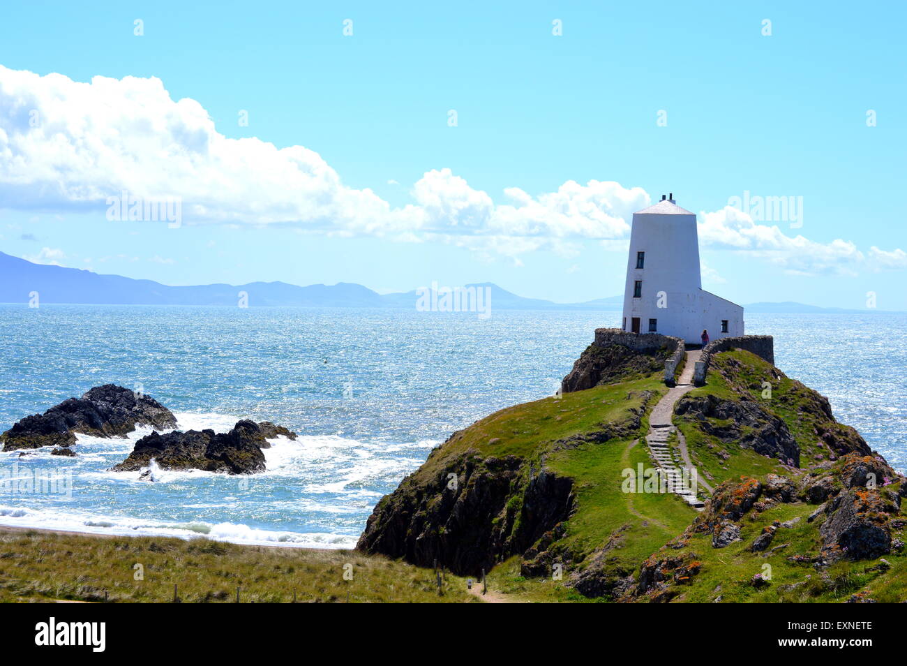 Llanddwyn Island Lighthouse Stock Photo - Alamy