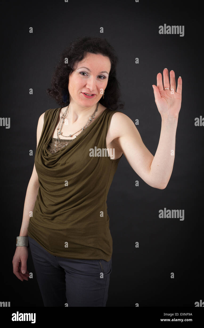 Beautiful woman doing different expressions in different sets of ...