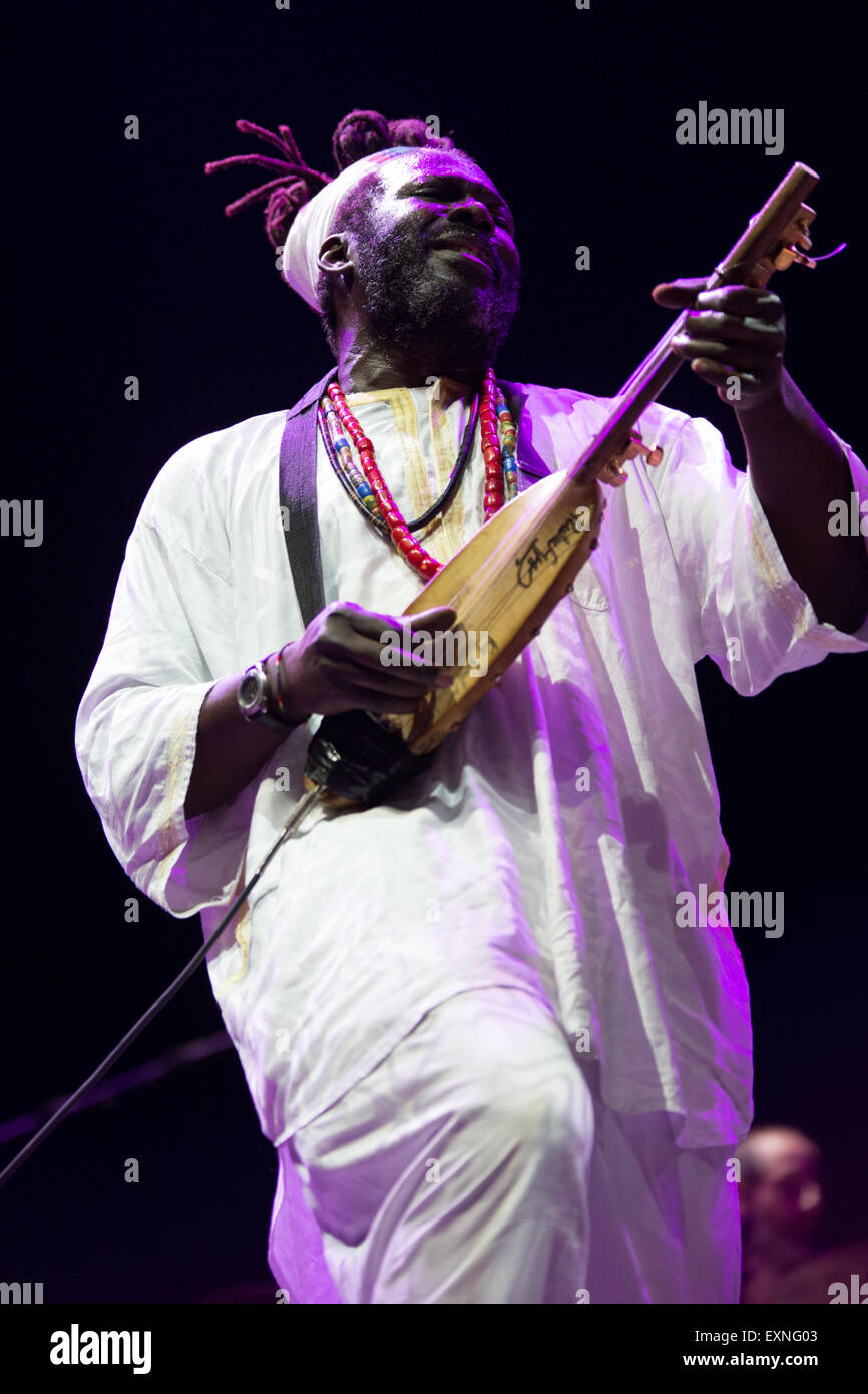 Rome, Italy. 14th July, 2015. Baba Sissoko, African singer and musician ...