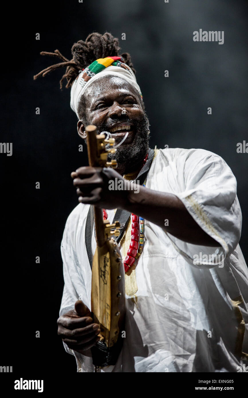 Rome, Italy. 14th July, 2015. Baba Sissoko, African singer and musician ...