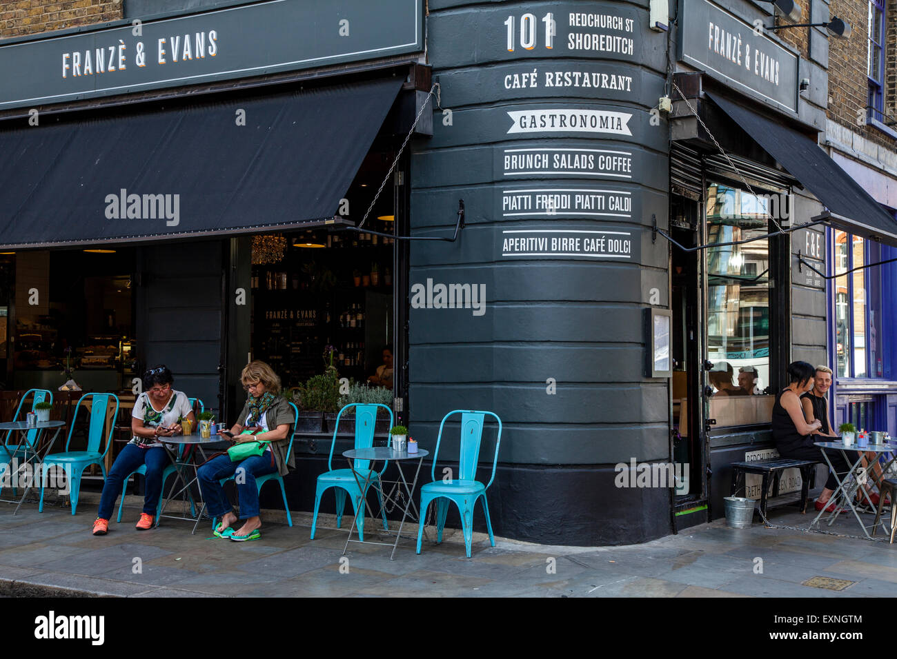 Franze & Evans Cafe/Restaurant, Shoreditch, London, England Stock Photo ...