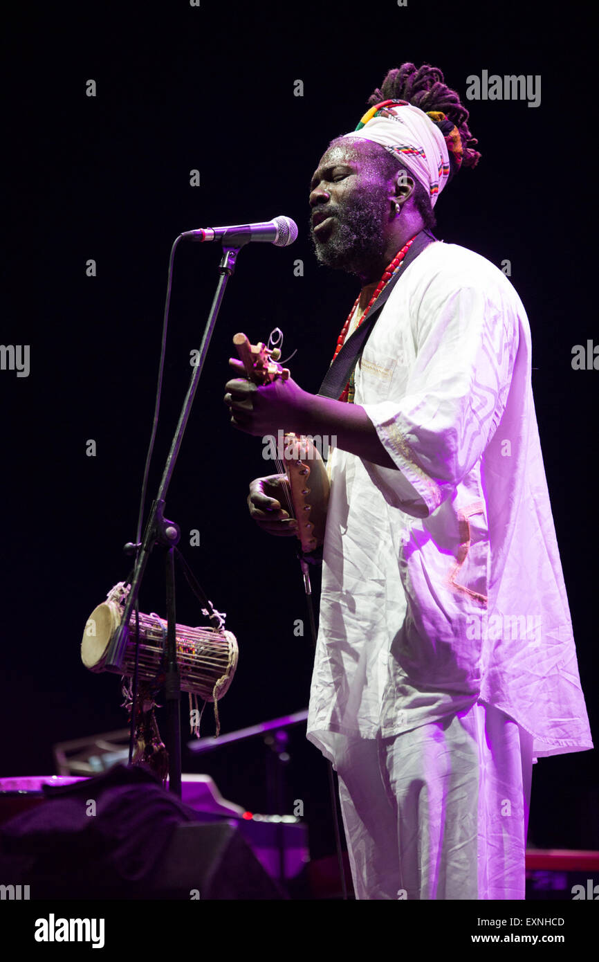 Rome, Italy. 14th July, 2015. Baba Sissoko, African singer and musician ...
