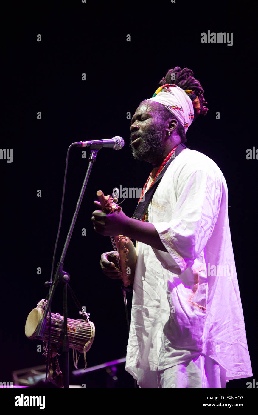 Rome, Italy. 14th July, 2015. Baba Sissoko, African singer and musician ...