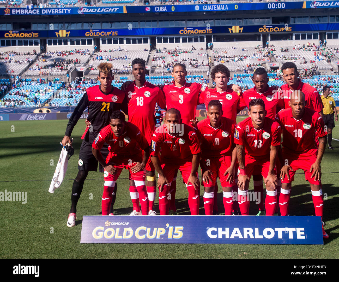 Charlotte, North Carolina, USA. 15th July, 2015. Cuba poses for a team ...