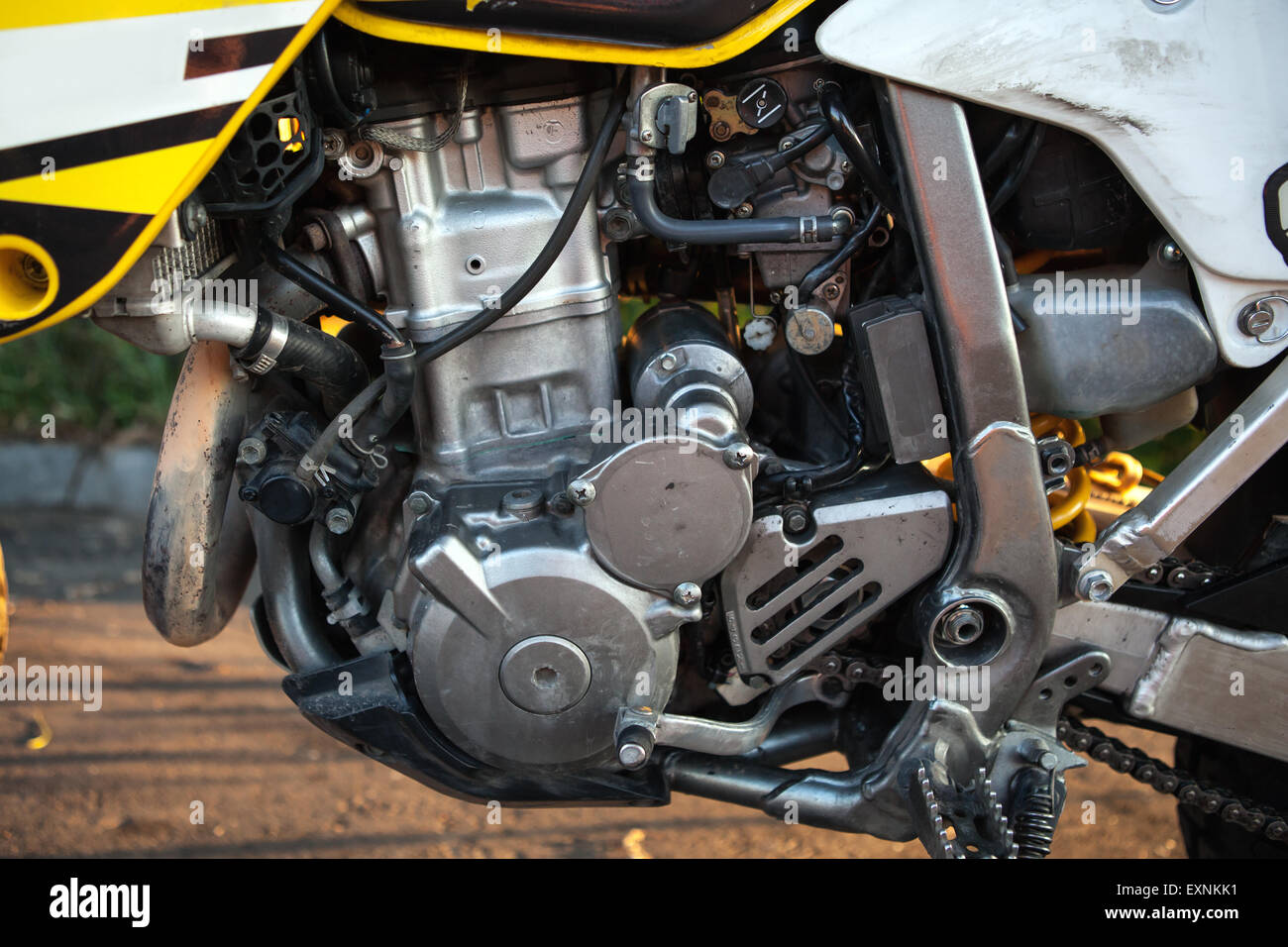 This is close up of motorbike engine Stock Photo - Alamy