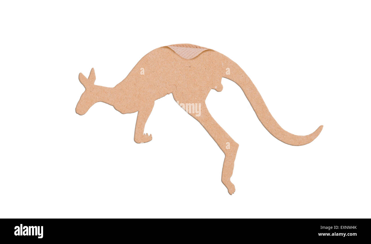 kangaroo shape paper box on white background Stock Photo - Alamy