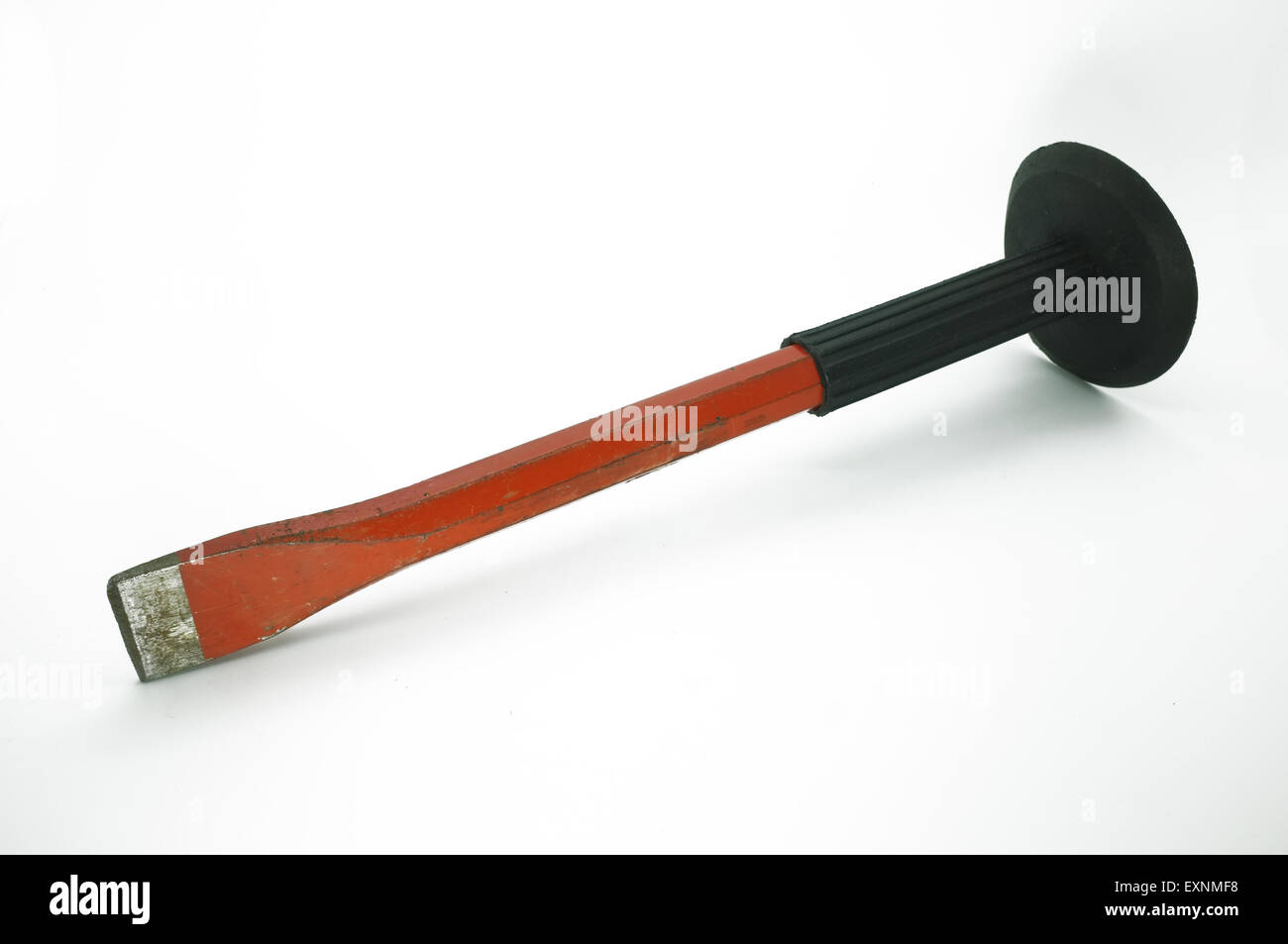 Red chisel with black grip isolated on white background Stock Photo - Alamy