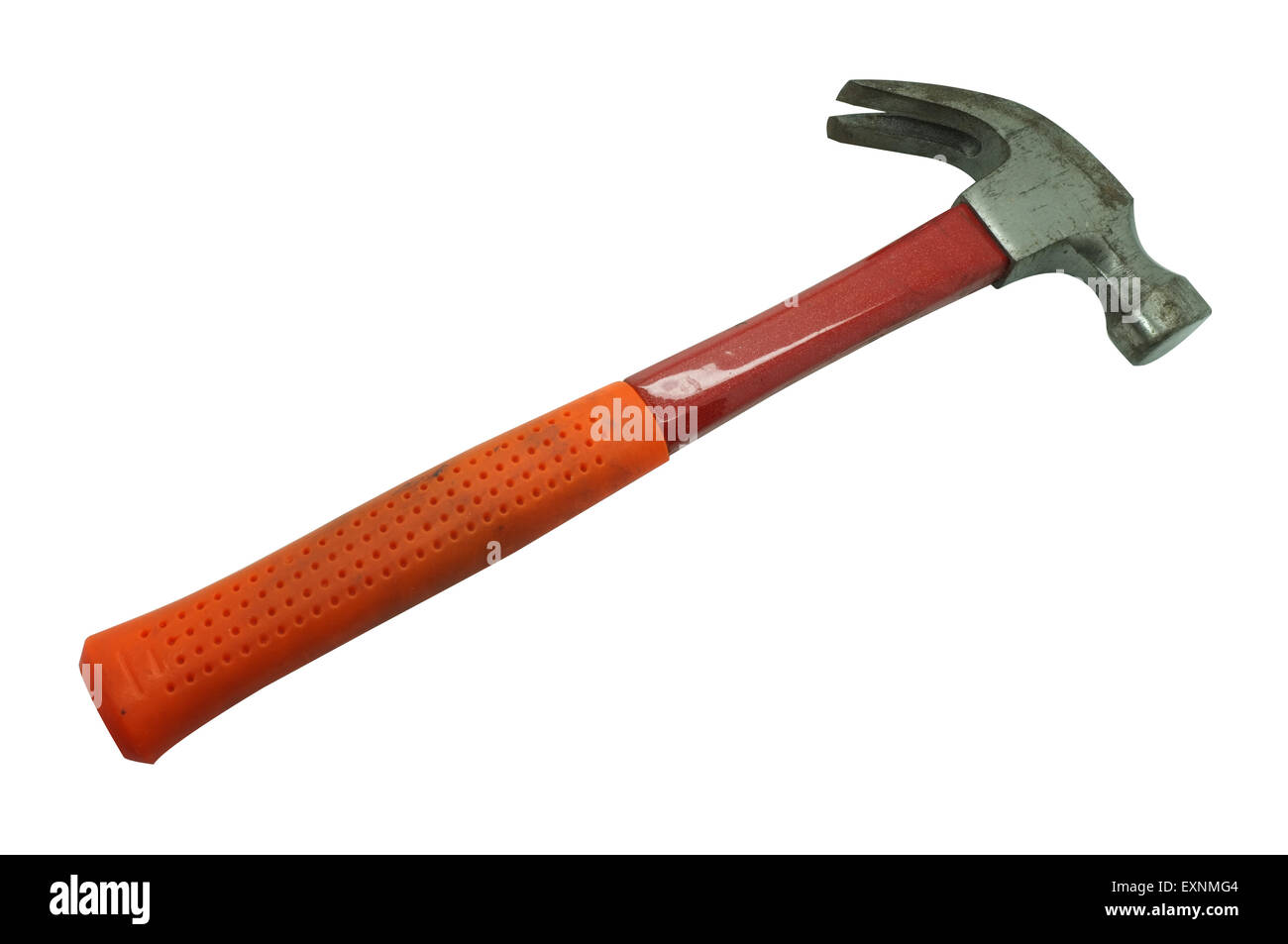 Orange and red metal hammer isolated on white background Stock Photo ...