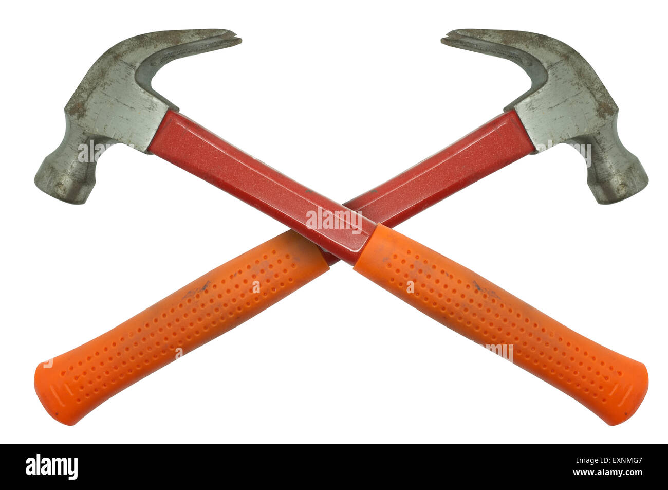 Orange and red metal hammer isolated on white background Stock Photo ...